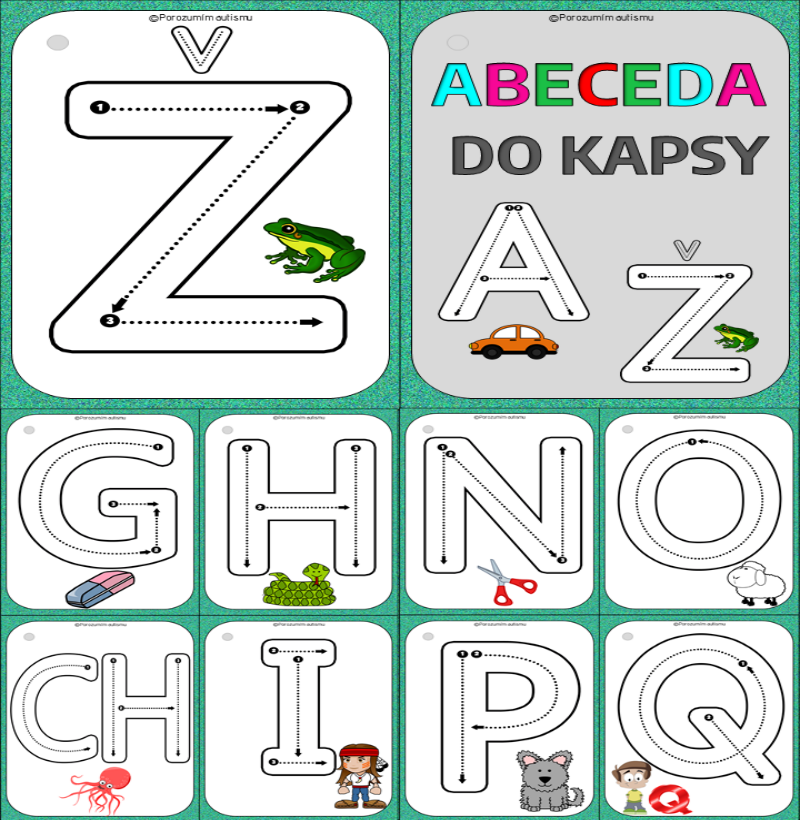 Abeceda do kapsy - tyrkys - Grafomotorika | UčiteléUčitelům.cz